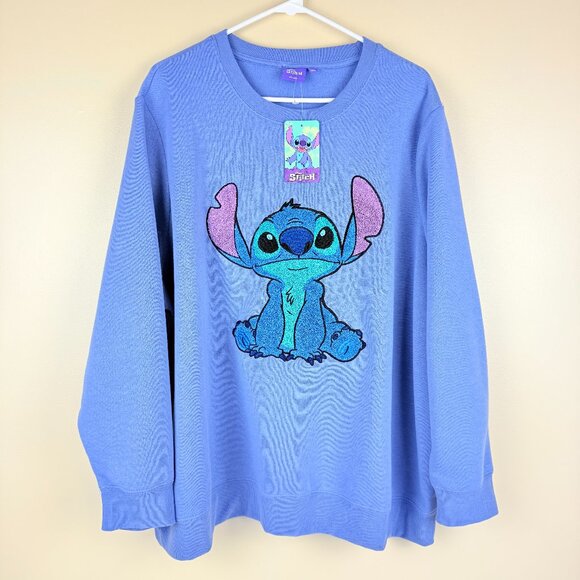 Disney | Tops | Nwt Disney Stitch Embroidered Soft Fleece Sweatshirt 3x ...